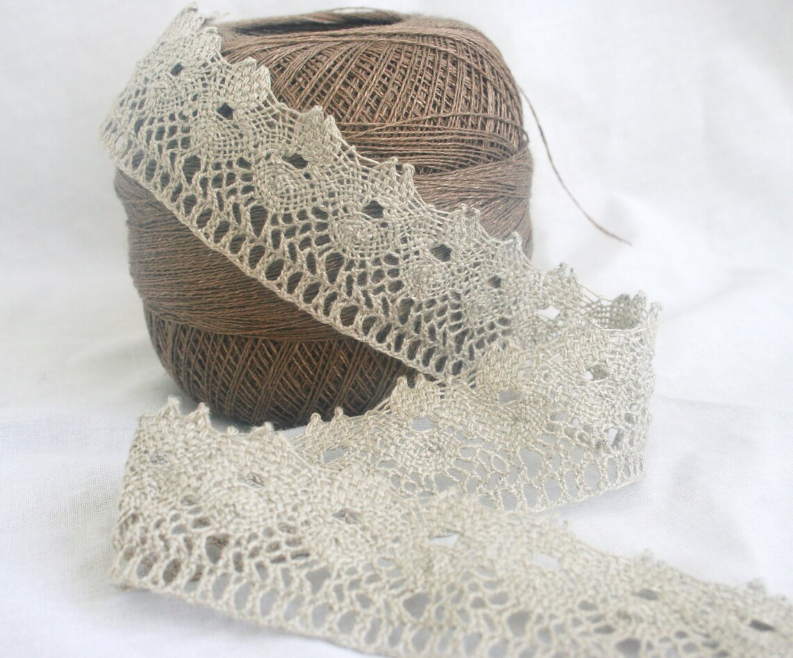 100% Linen Lace Trim, 3m/3,3 Yards, Natural Linen Lace - Etsy