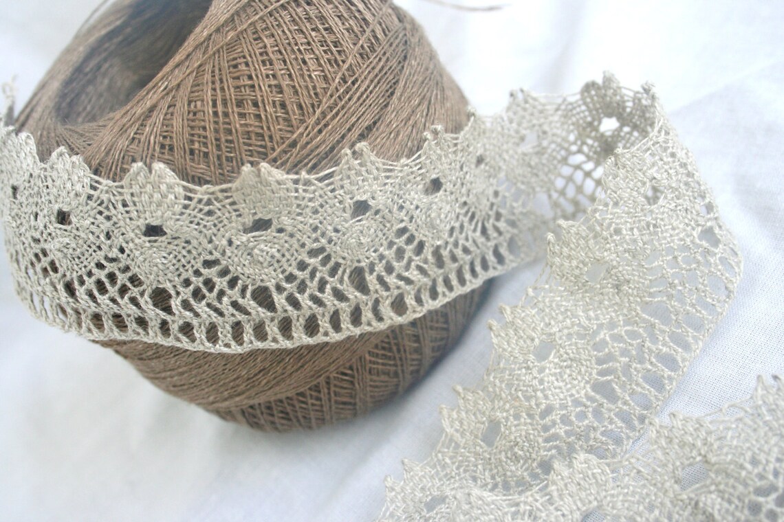 100% Linen Lace Trim, 3m/3,3 Yards, Natural Linen Lace - Etsy