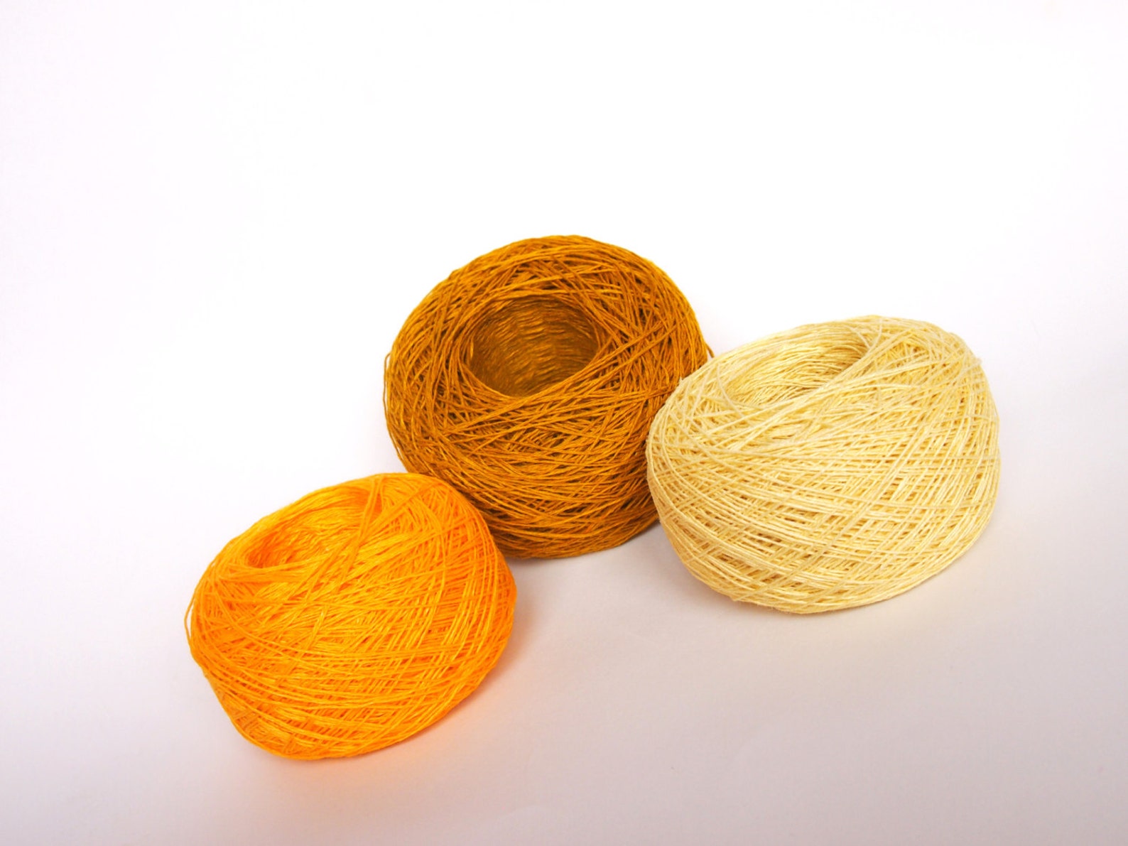 3 Balls LINEN YARN, Natural 100% Yellow Linen, High Quality Linen Yarn ...