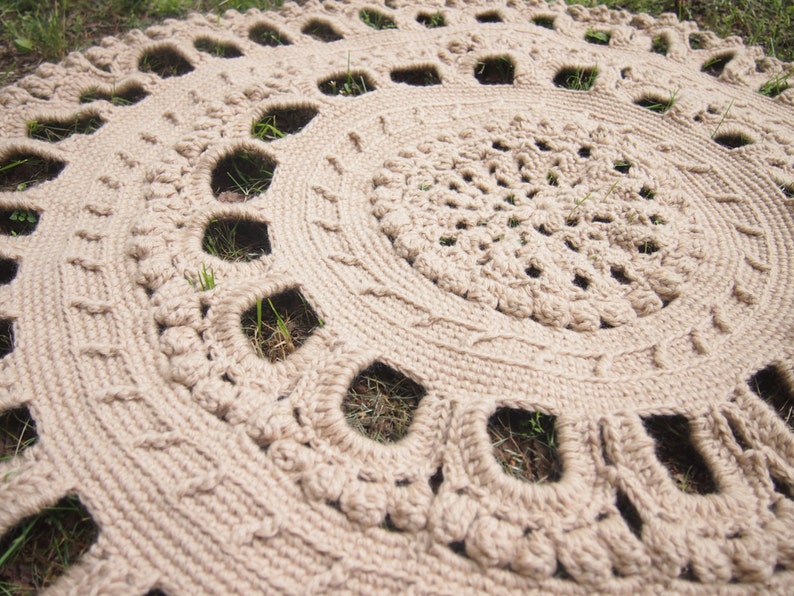 48 Crochet Large Rug, Rug Round Crochet, Made to Order - Etsy