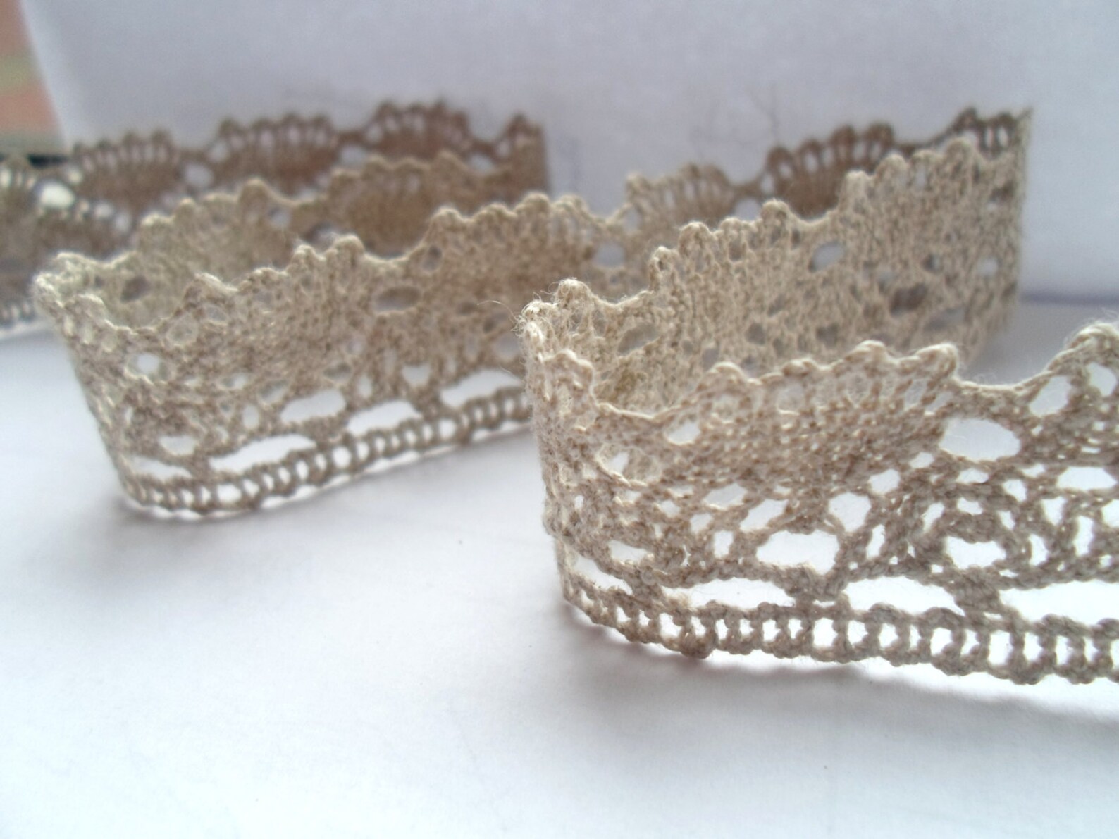 100% Linen Lace Trim, 3m/3,3 Yards, Natural Linen Lace - Etsy