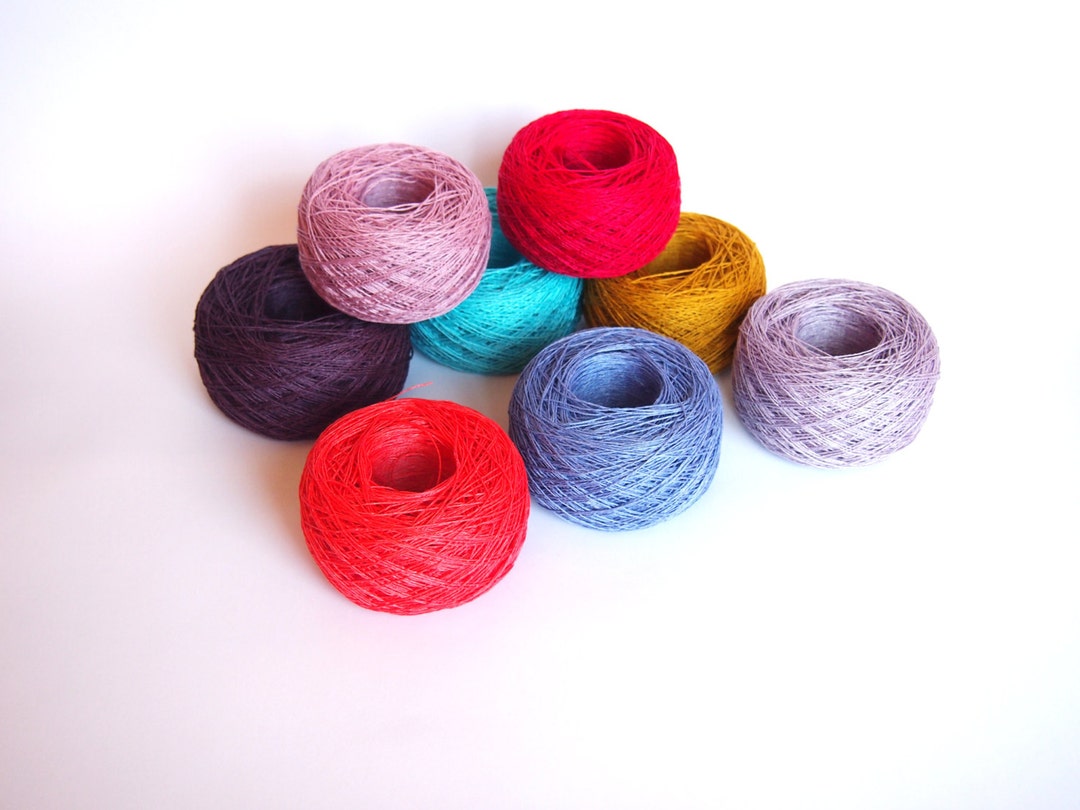 8 Balls LINEN YARN, 100% Linen Yarn Various Colors, High Quality Linen ...