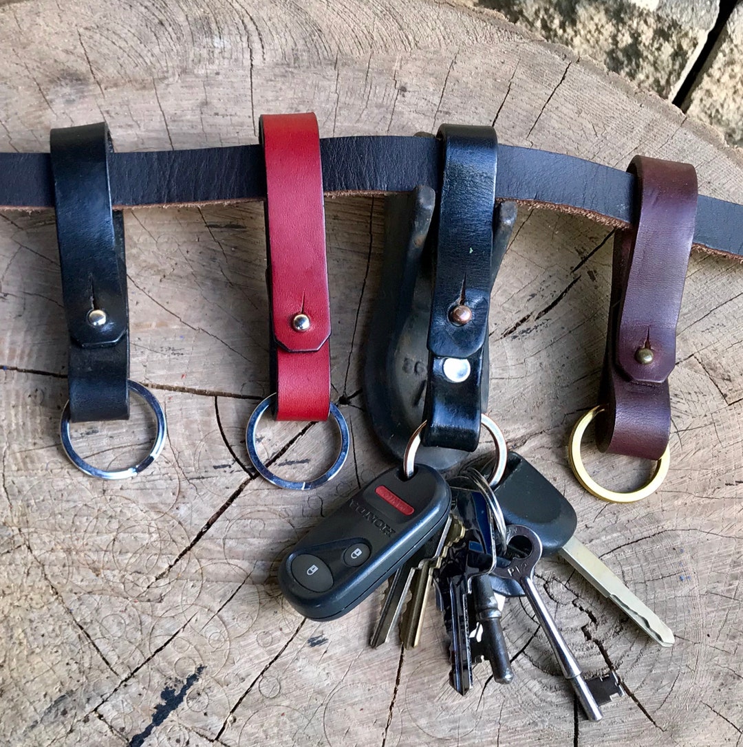 Leather Belt Loop Keychain: Heavy-duty Carabiner-style Keystrap - Etsy
