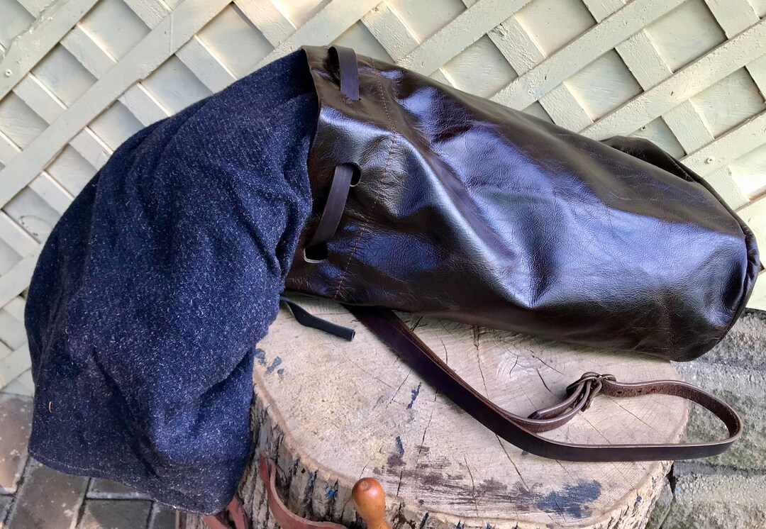 Leather Cloak Bag: Drawstring Carryall, Weather-resistant - Etsy