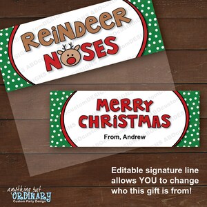 Printable Reindeer Noses Bag Toppers | Editable Christmas Treat Bag ...