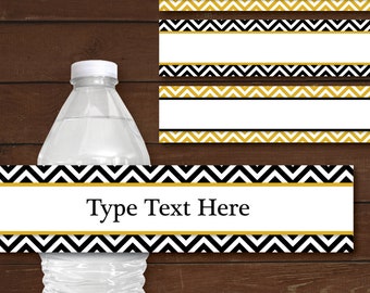 Chevron Water Bottle Labels | Etsy