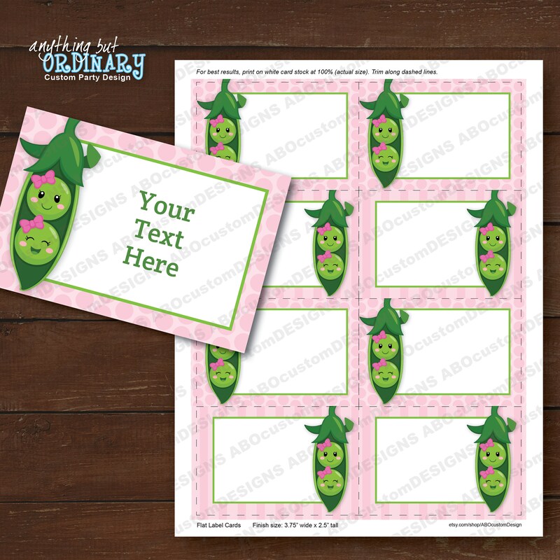 Sweet Pea Favor Tags - Etsy