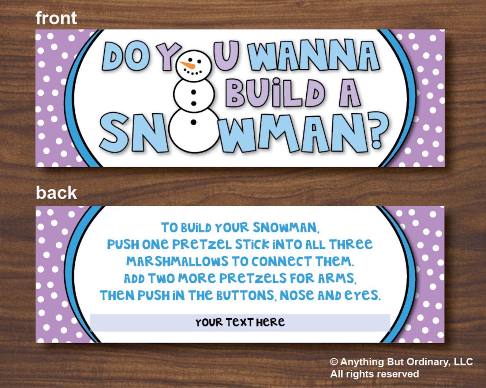 Do You Wanna Build A Snowman Bagtoppers, Editable Treat Bag Labels ...