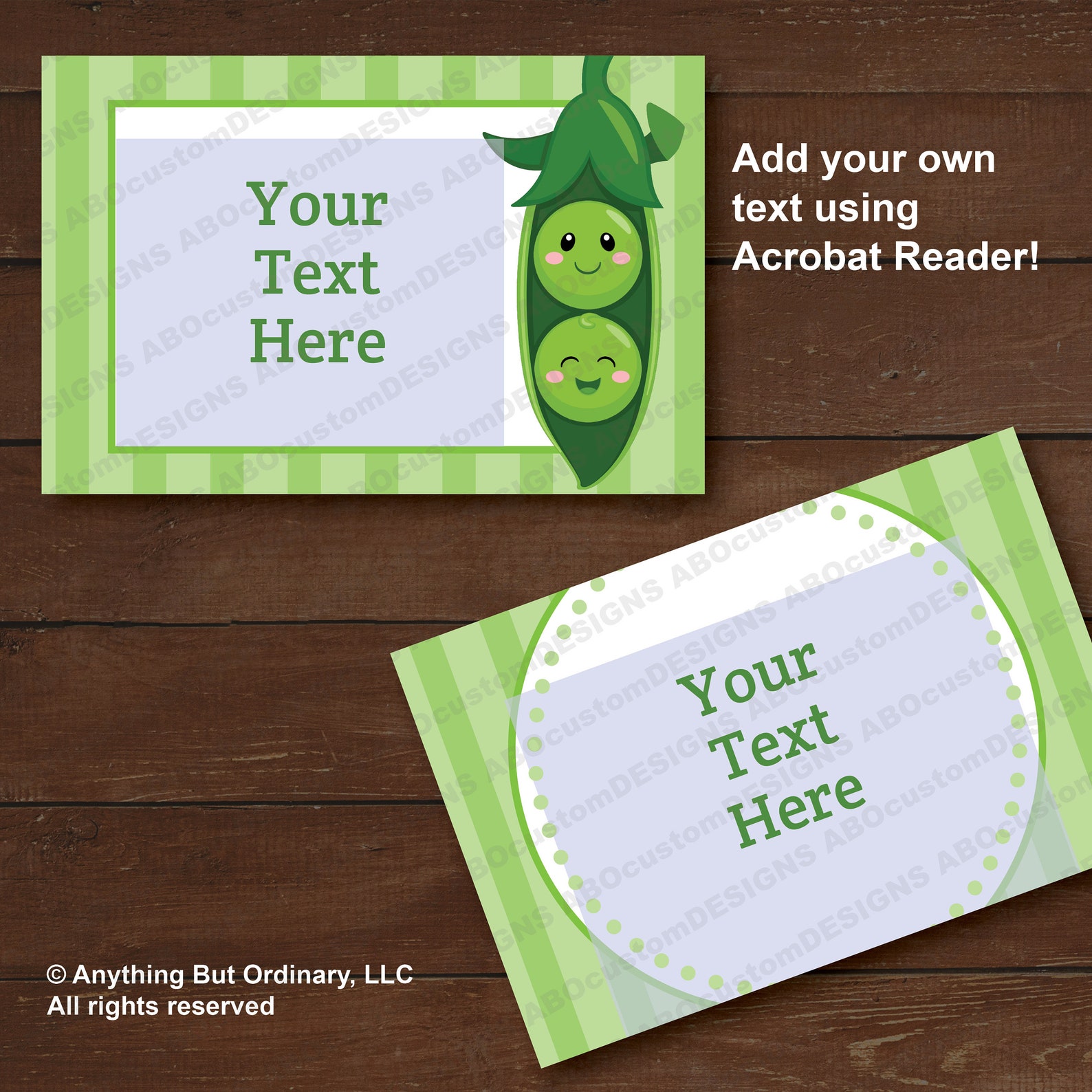 Editable Sweet Pea Label Cards Green Pea Favor Tags - Etsy