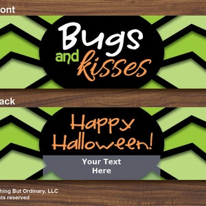 Bugs and Kisses Bagtoppers, Editable Halloween Treat Bag Labels ...