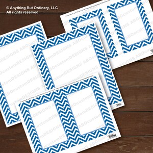 Editable Party Signs in Blue Chevron Printable Blue Chevron Wall Signs ...