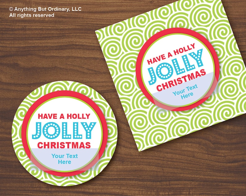 Holly Jolly Christmas Tags, Lollipop or Sucker Tags, Mason Jar Labels ...