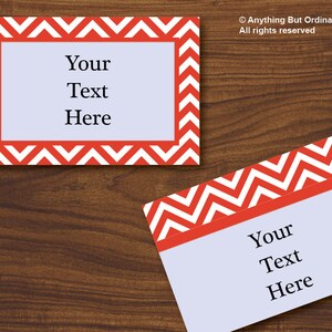Red and White Label Cards, Editable Chevron Favor Tags, INSTANT ...