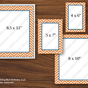 Editable Party Signs, Printable Chevron Wall Signs in Orange and Blue ...