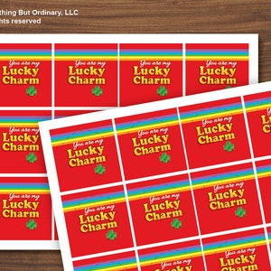 Lucky Charm Printable Tags, St. Patrick's Day Circle Labels, Mason Jar ...