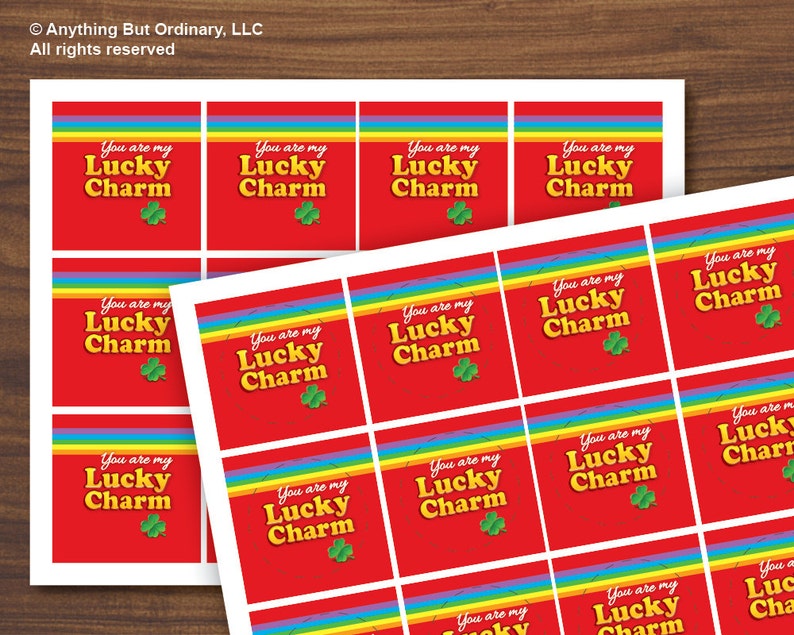 Lucky Charm Printable Tags St. Patrick's Day Circle - Etsy
