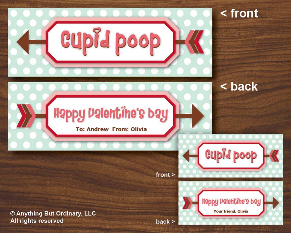 Cupid Poop Bag Toppers DIY Valentine Bagtopper Editable - Etsy