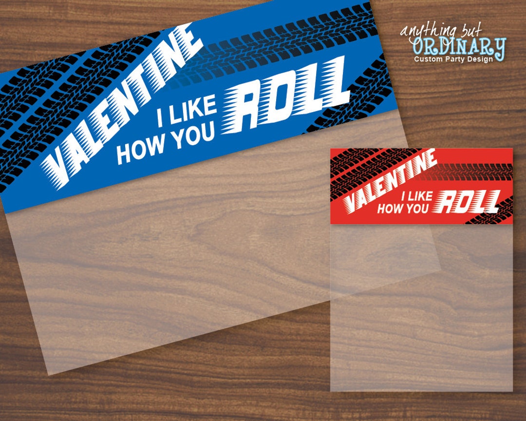 Race Car Valentines, How You Roll Valentine Bag Toppers, Editable ...