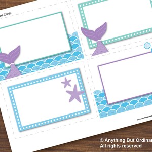 Editable Mermaid Label Cards, Large Flat Labels. INSTANT DOWNLOAD ...