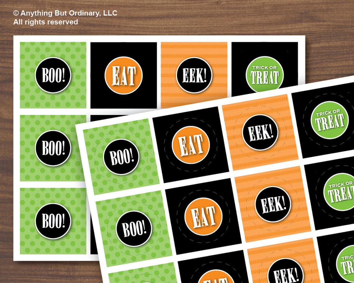 Halloween DIY Party Circles for Cupcake Toppers, Favor Labels, From ...