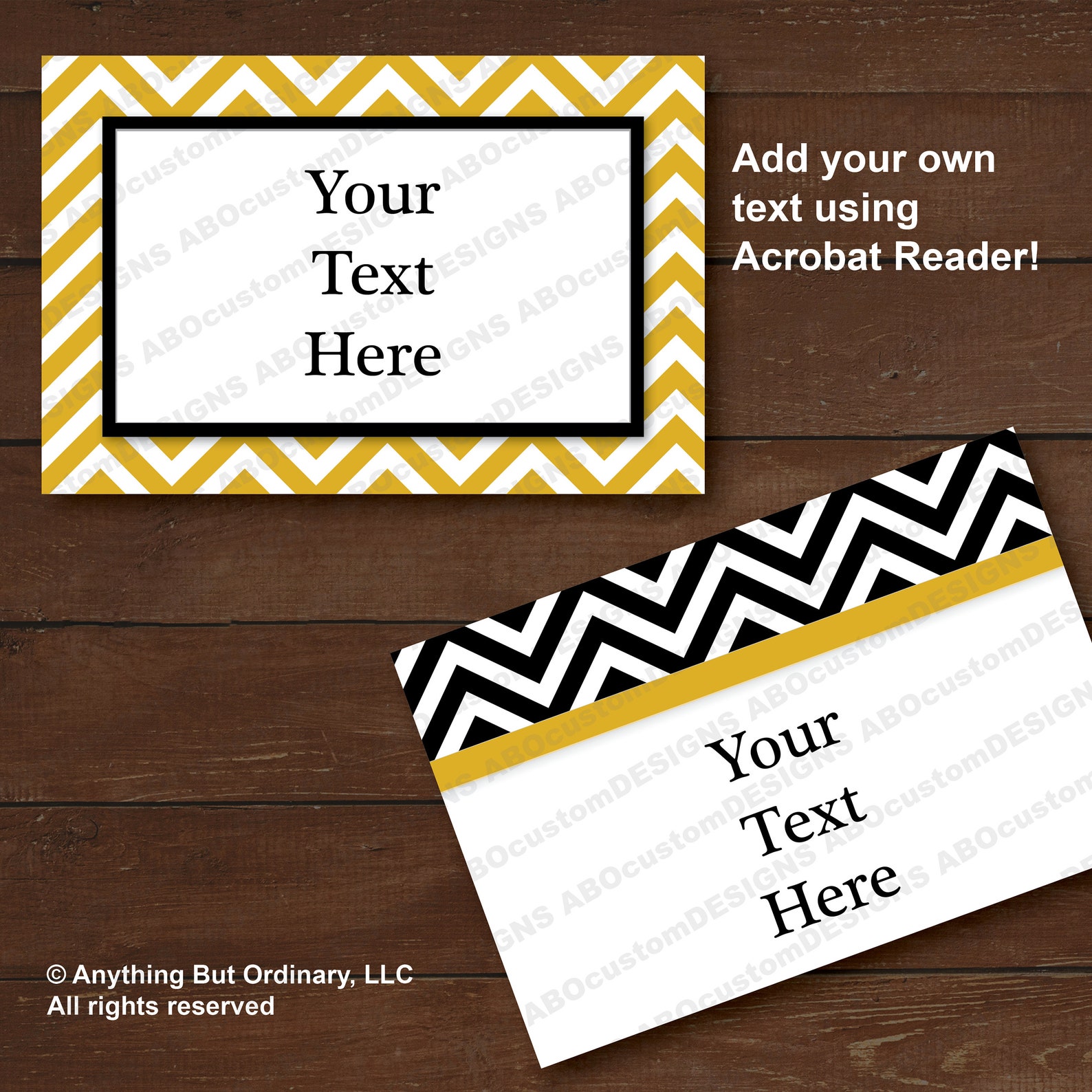 Printable Gold and Black Label Cards Editable Chevron Favor - Etsy