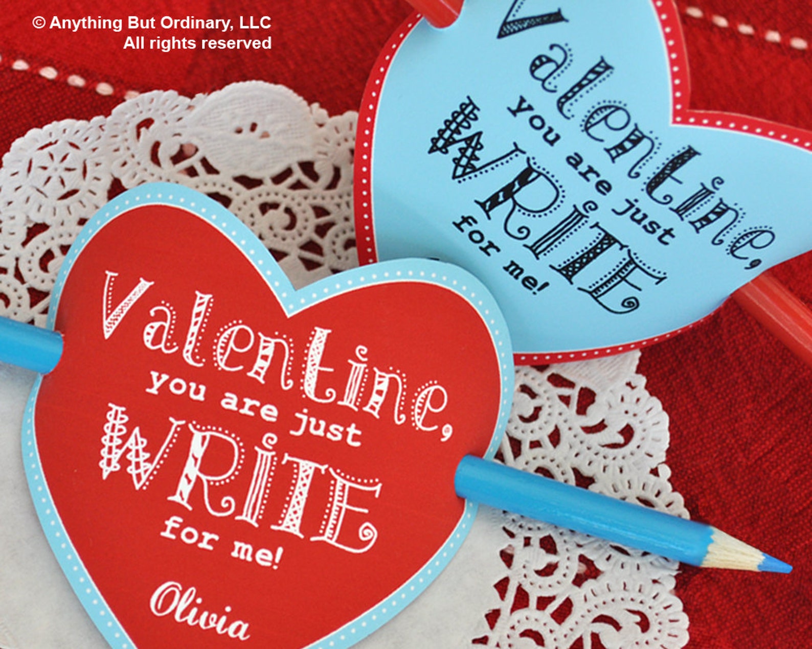 Pencil Valentines Write for Me Pencil Holder Valentine | Etsy