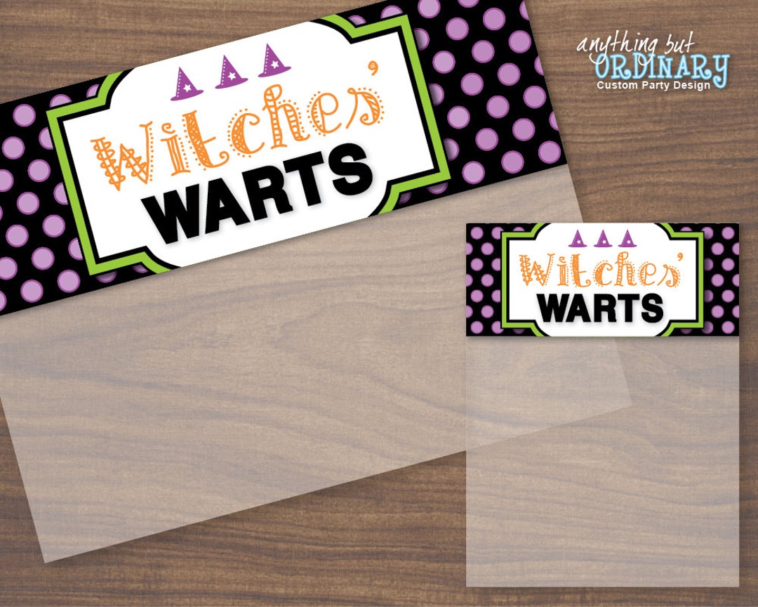 Witches Warts Bagtoppers, Editable Halloween Treat Bag Labels, INSTANT ...