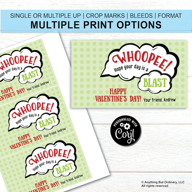 EDITABLE Whoopee Cushion Valentines | Printable Whoopee Cushion Holder ...