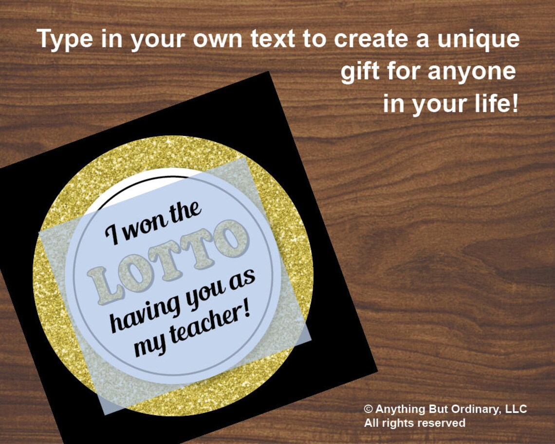 Won the Lotto Gift Tags Printable Favor Labels for - Etsy