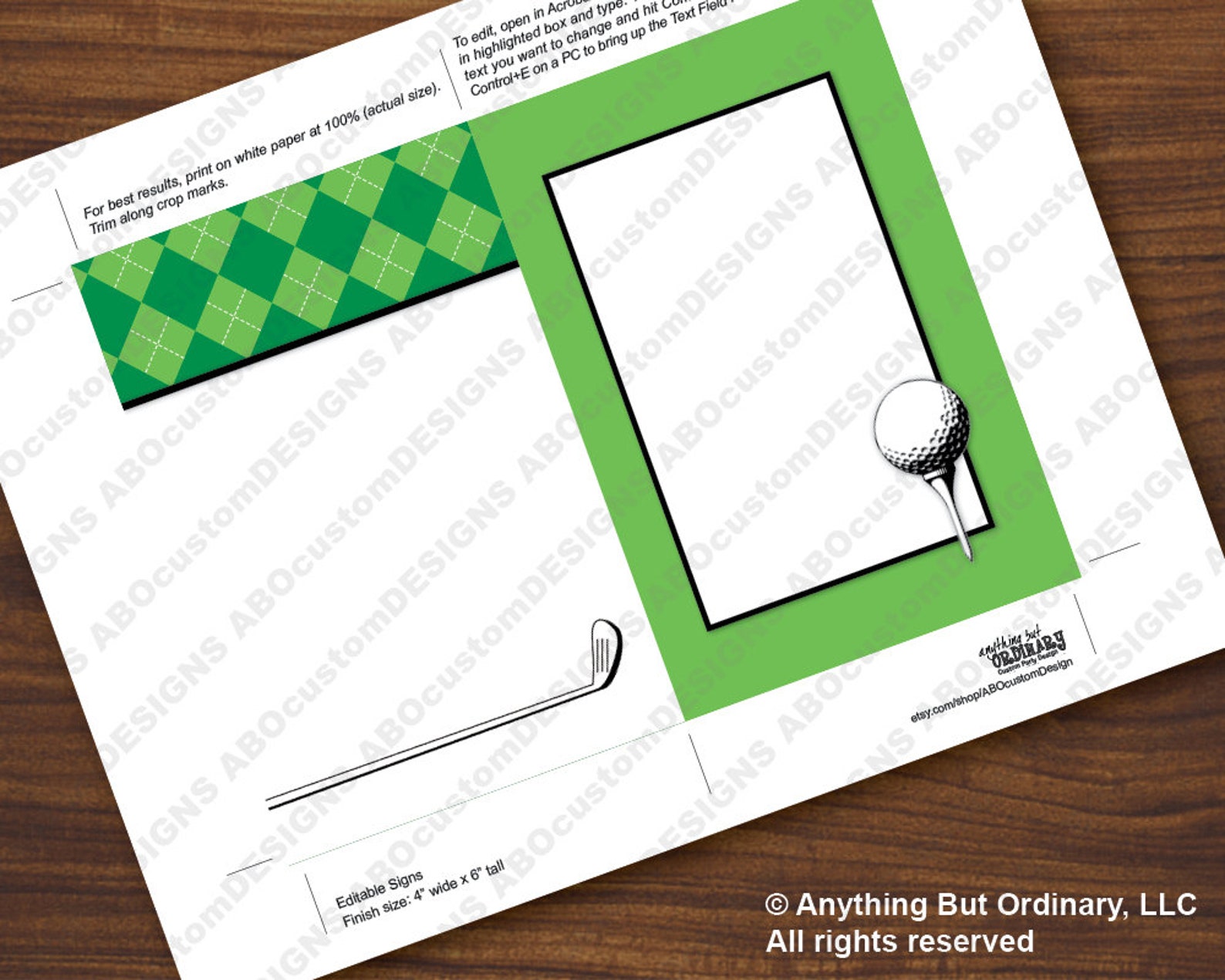 Golf Editable Party Signs, Printable Golf Partee Wall Signs, INSTANT ...