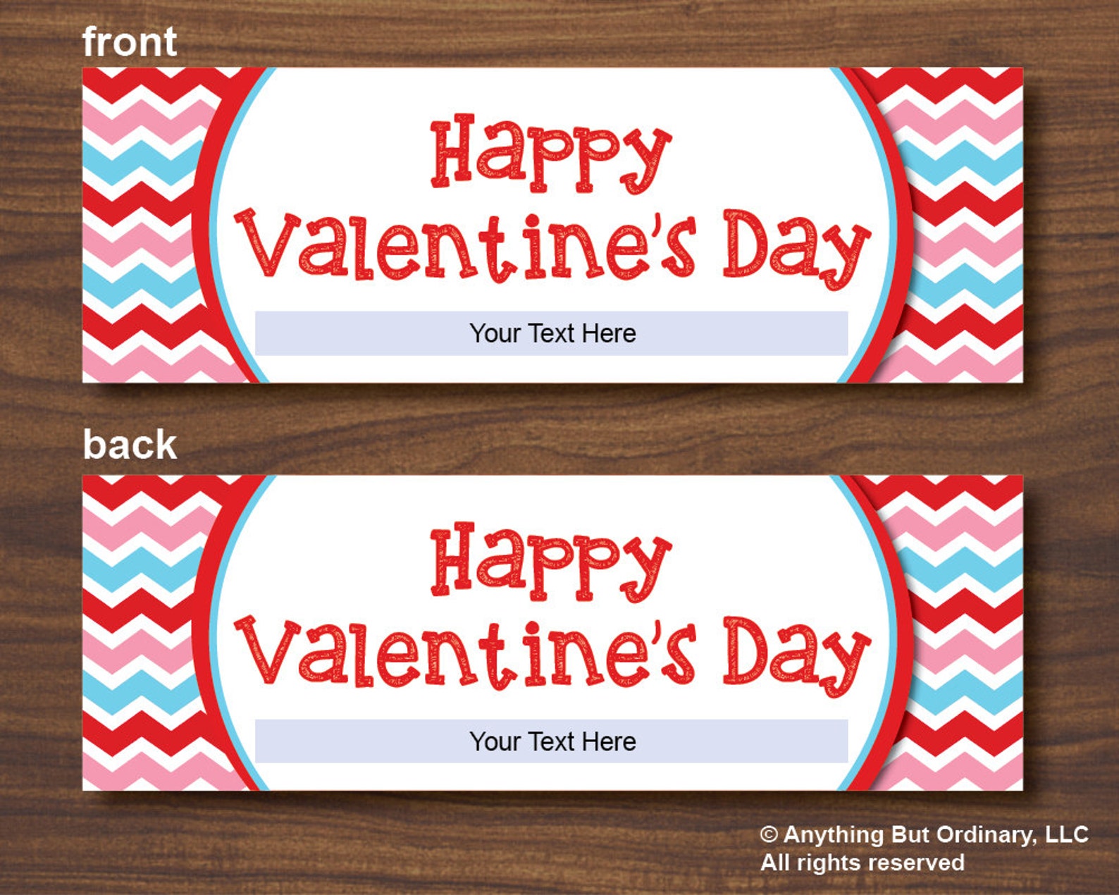 Happy Valentine's Day Bag Toppers Red Pink and Blue - Etsy