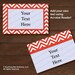 Editable Red and White Chevron Buffet Cards Printable Folded Tent Cards ...