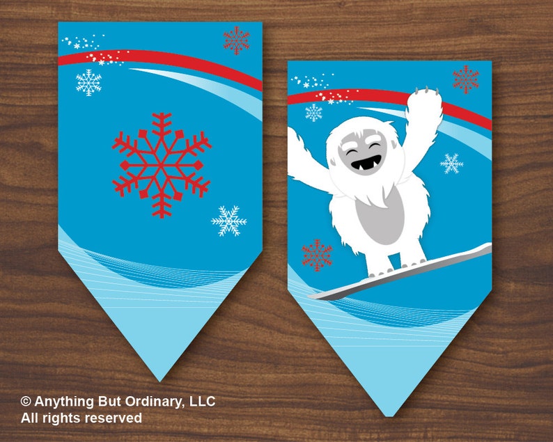 Abominable Snowman Birthday Banner Winter Wonderland Yeti - Etsy