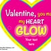 Glow Stick Valentines, Heart Glow Stick Cover, Editable Glowing ...