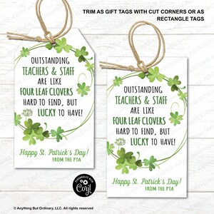 EDITABLE Lucky Clover Gift Tags | Printable St. Patrick's Day Favor ...