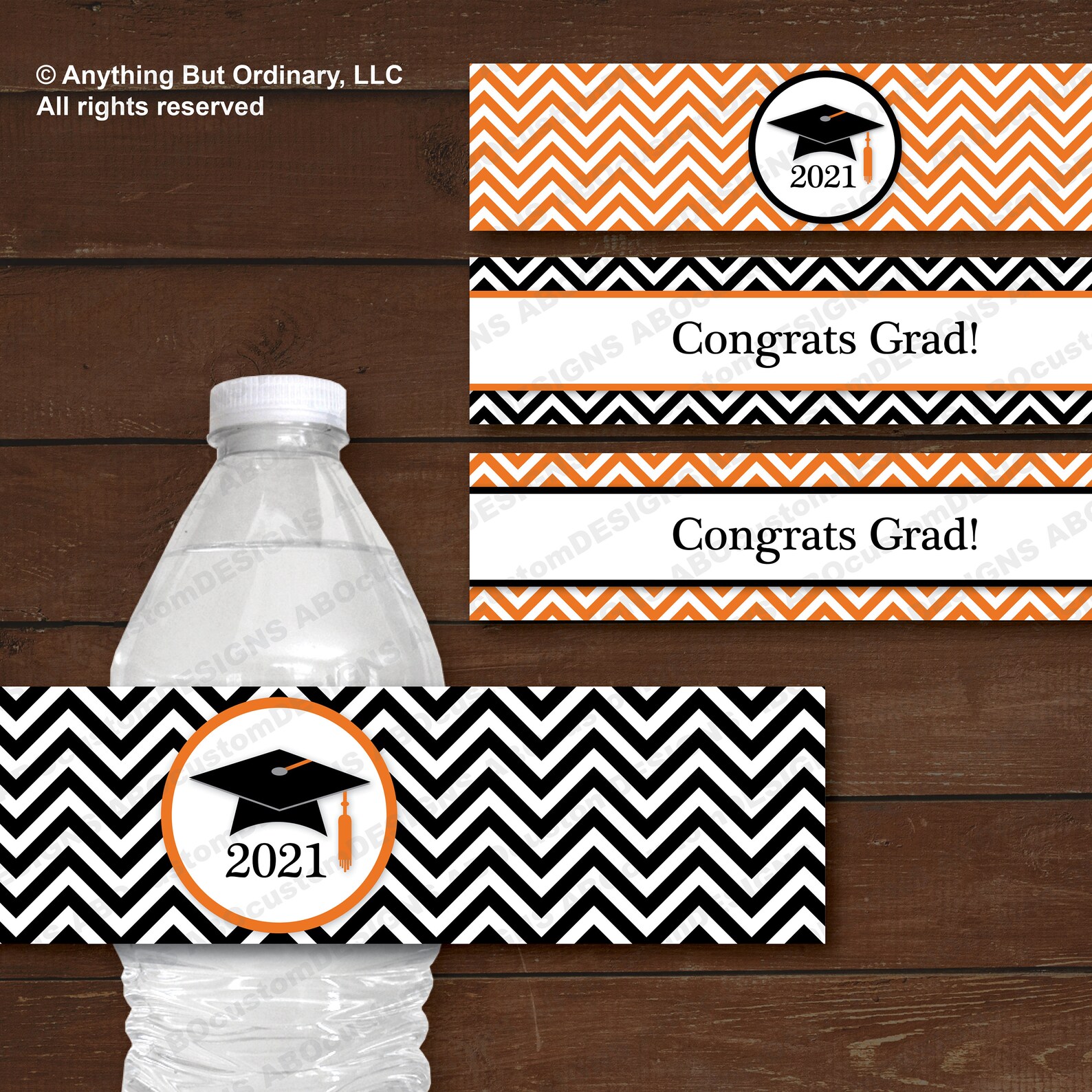 Printable 2021 Graduation Party Pack Black and Orange - Etsy