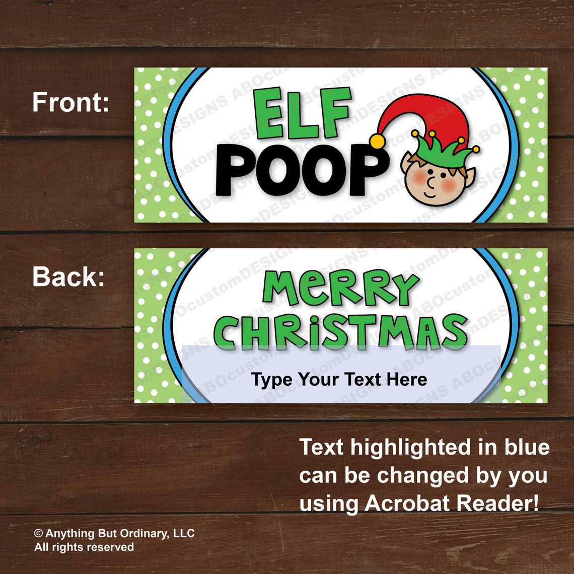 Elf Poop Bag Topper / Printable Christmas Novelty Treat Bag - Etsy