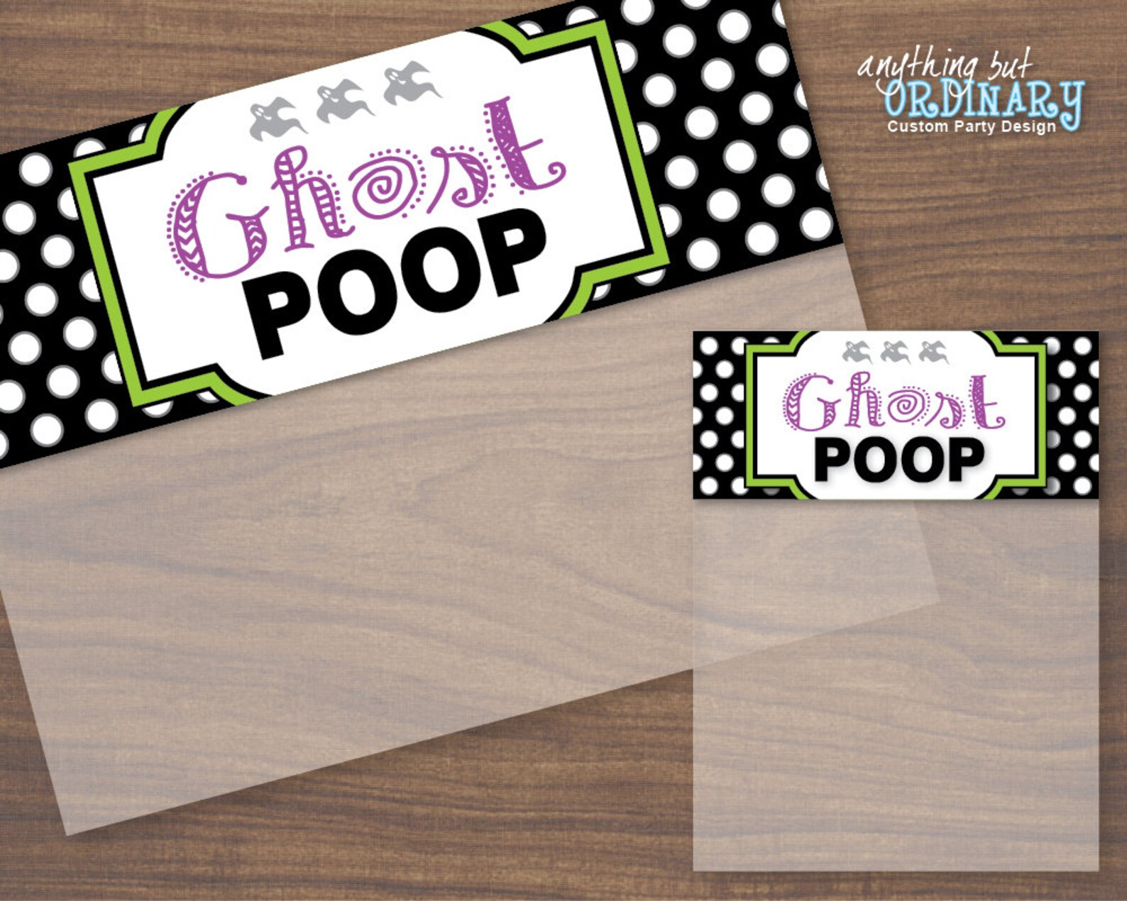 Ghost Poop Bagtoppers Editable Halloween Treat Bag Labels | Etsy