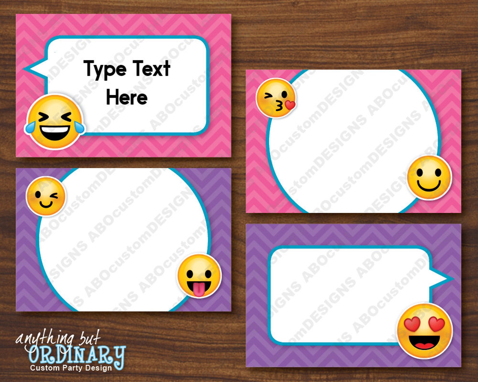 Editable Emoji Tent Cards / Printable Girls Emoji Folded | Etsy