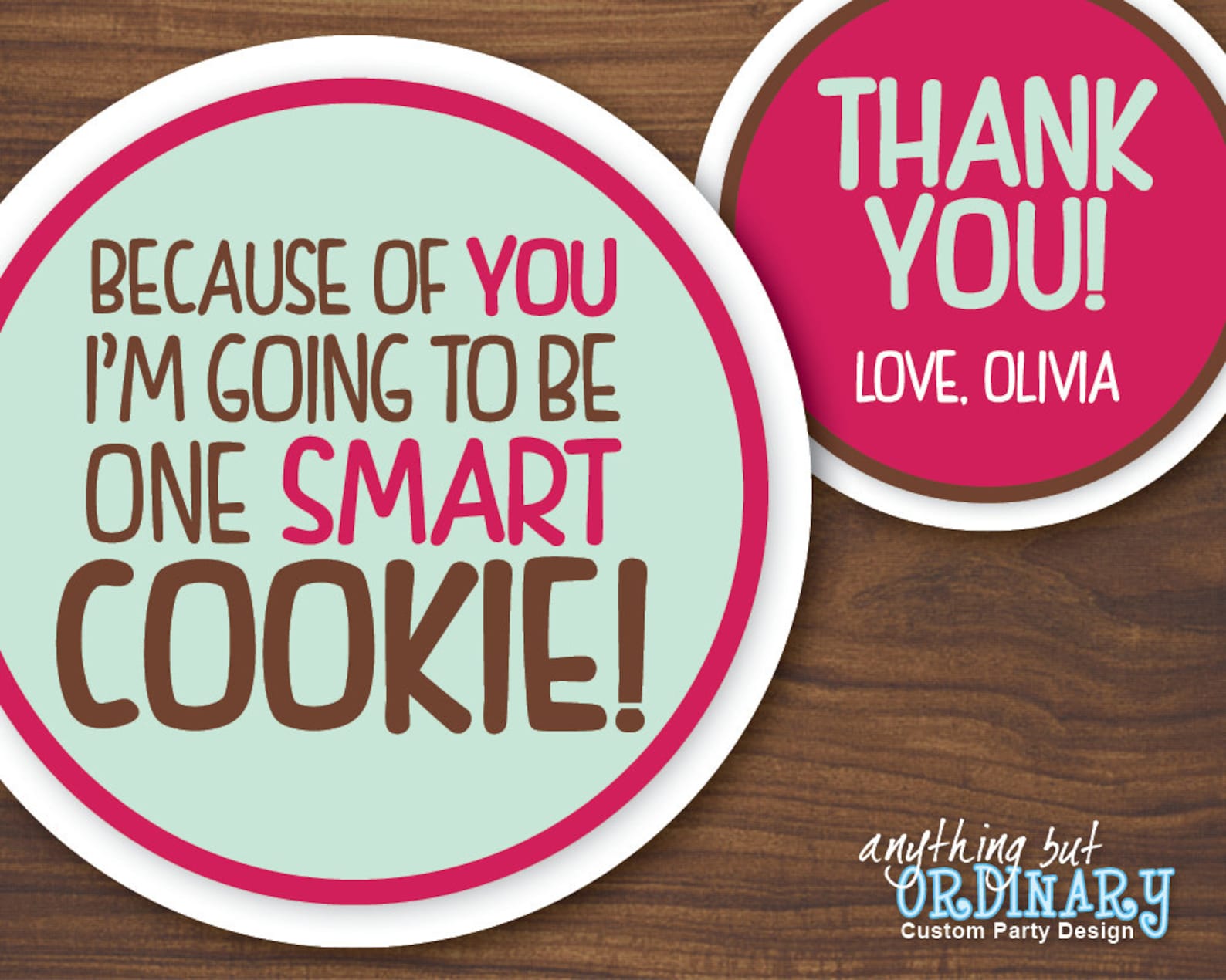 Smart Cookie Gift Tags, New School Year Teacher Gift, DIY Circle Labels ...