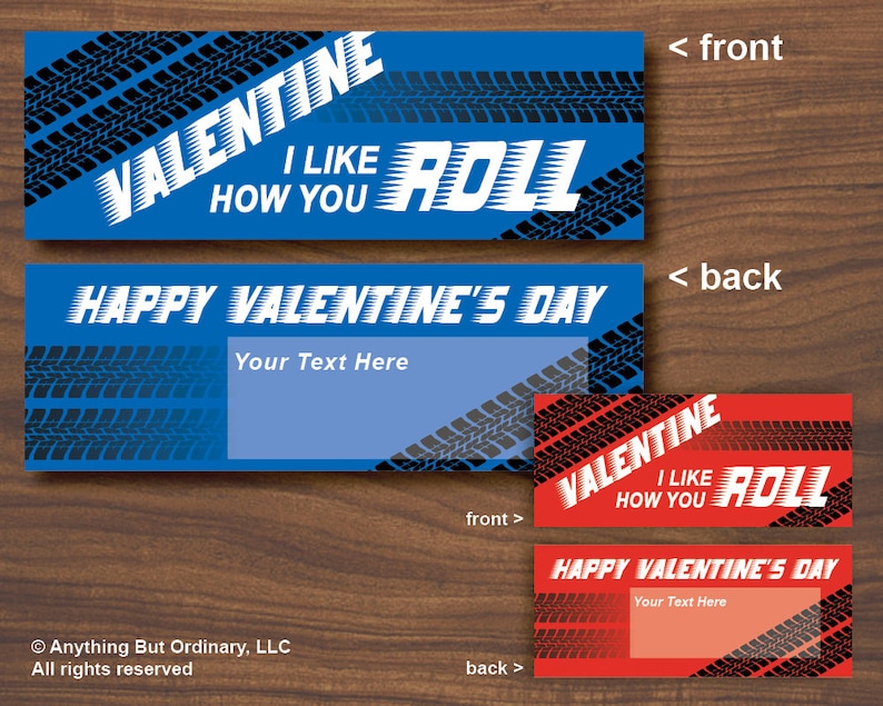 Race Car Valentines, How You Roll Valentine Bag Toppers, Editable ...