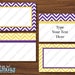 Editable Purple and Yellow Chevron Tent Cards, Folded Buffet Cards ...
