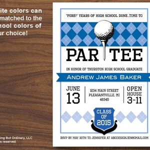 PERSONALIZED Golf Graduation Party Invitation | Printable Partee Golf ...