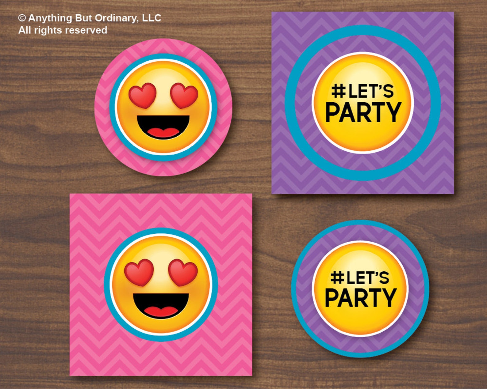Printable Emoji Birthday Party Cupcake Toppers Girl's - Etsy