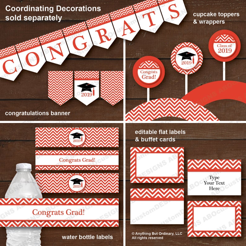 Chevron Red and White Party Cupcake Wrappers, Printable Cupcake Liners ...