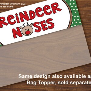 Reindeer Noses Gift Tags, Printable Christmas Favor Tags, Editable ...