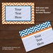 Printable Orange and Blue Label Cards Editable Chevron Favor - Etsy