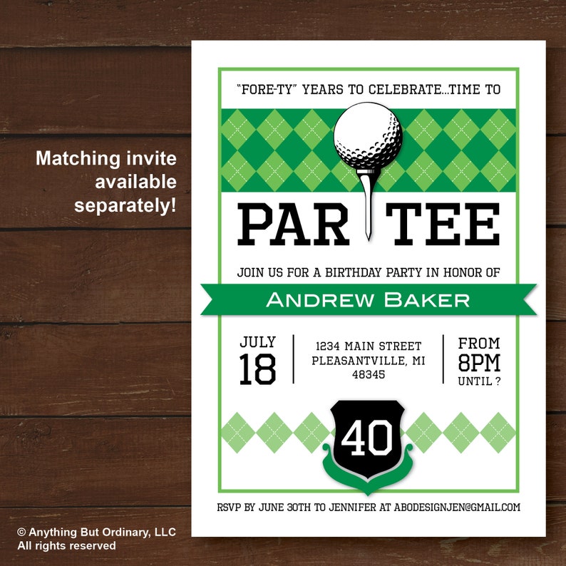 PERSONALIZED Golf Birthday Centerpiece Set Printable Partee - Etsy