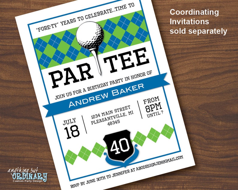 Blue and Green Golf Party Welcome Sign Editable Golf Partee - Etsy