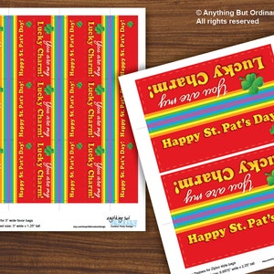 Lucky Charm St. Patrick's Day Bag Toppers, Printable St. Pat's Lucky ...